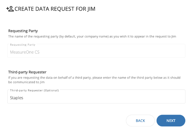 Creating a Data Request – MeasureOne
